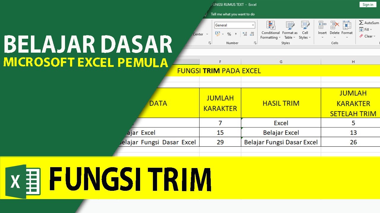Cara Menghapus Spasi Ganda di Excel dengan Rumus TRIM | Tutorial Excel ...