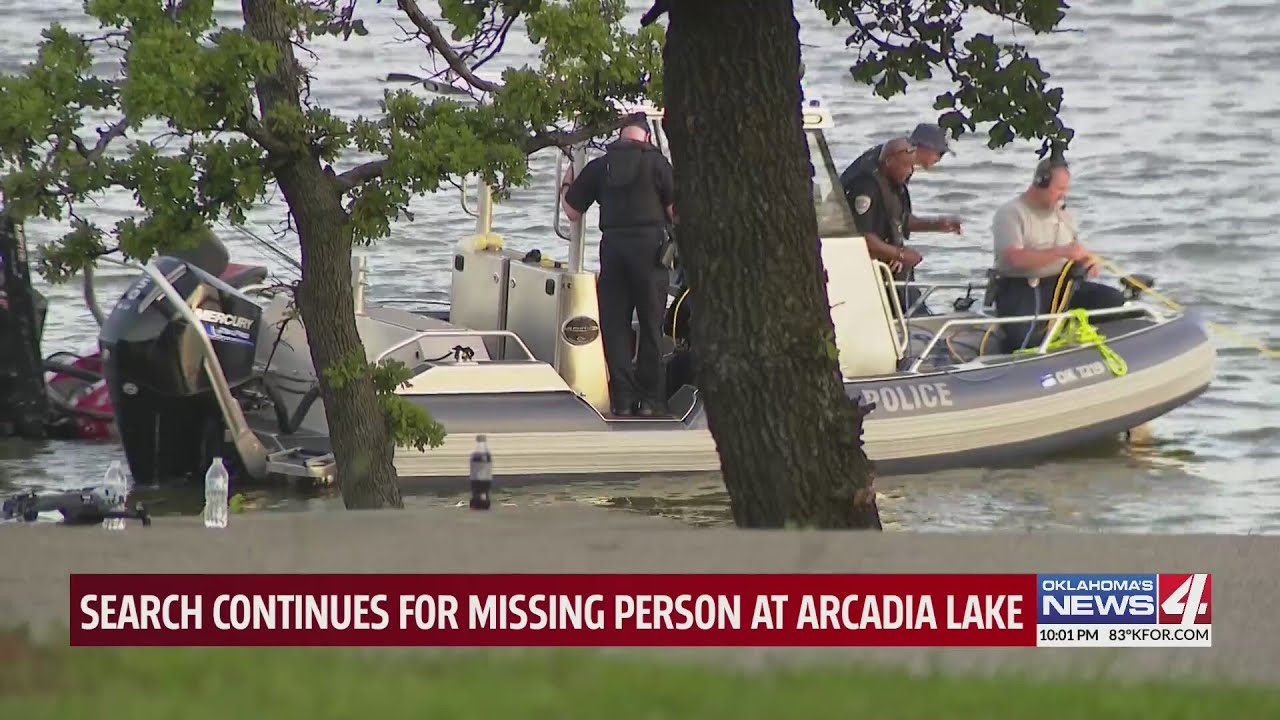 Search continues for missing person at Arcadia Lake - YouTube