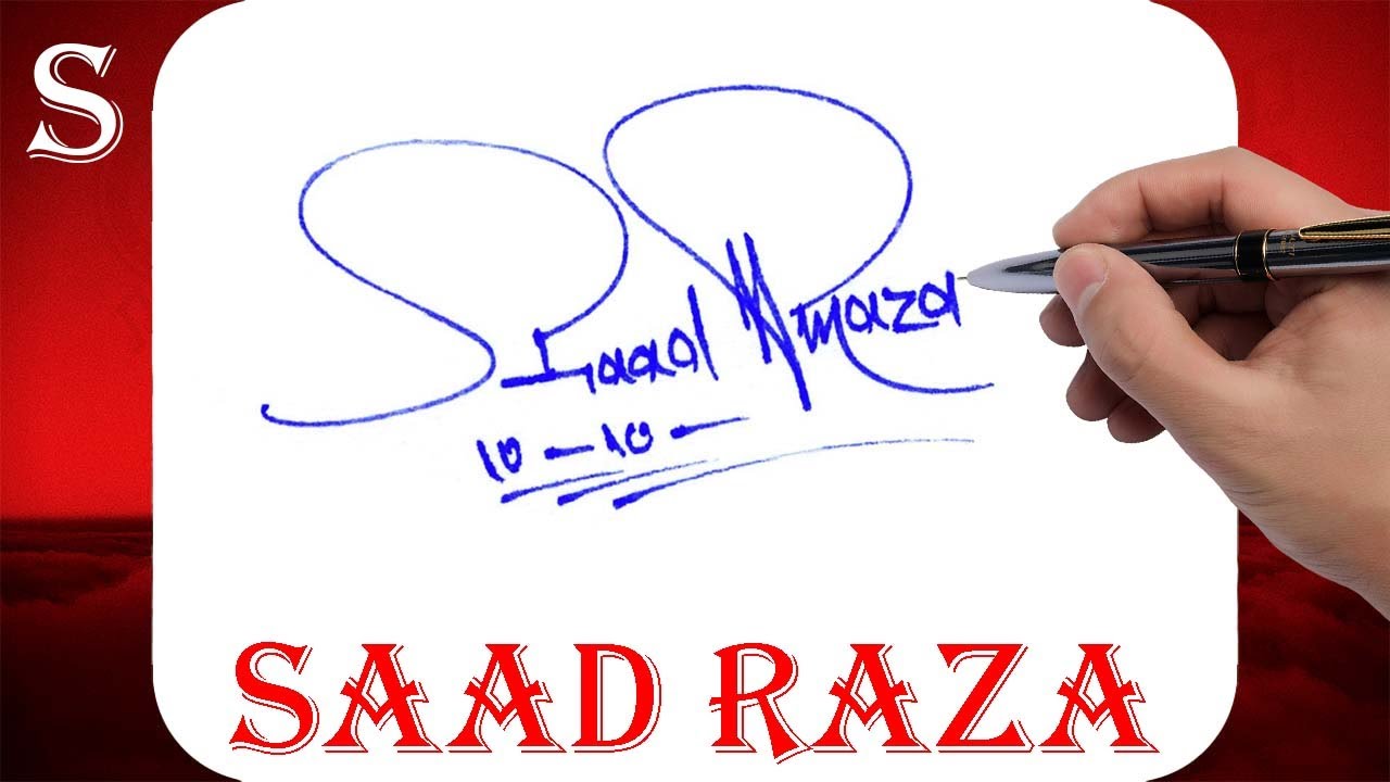 Saad Raza Signature Style - S Signature Style - Signature Style of My Name Saad Raza - YouTube
