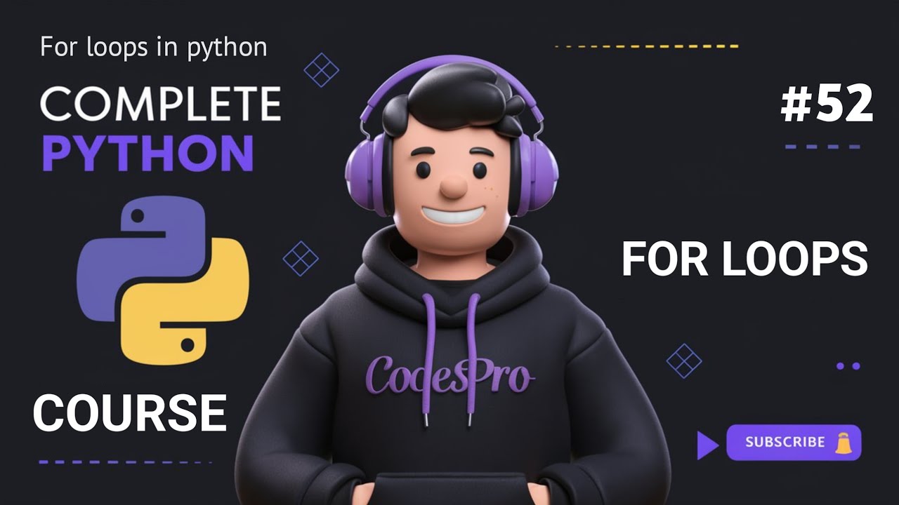 For loops in python | Loops in python Complete python course day : #52 ♥️ - YouTube