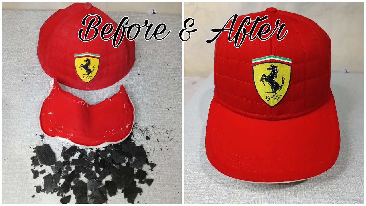 Ferrari Cap Restoration (crumbling visor replacement) - YouTube