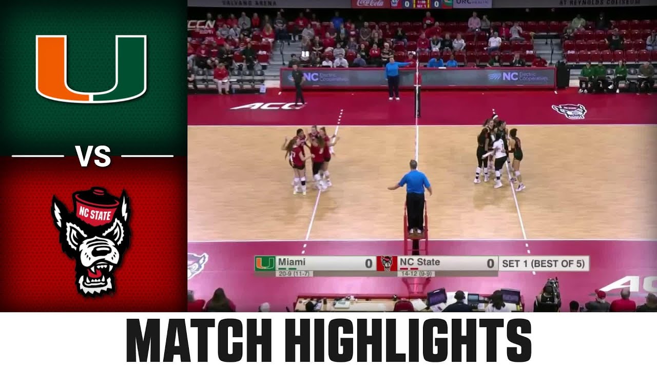 Miami vs. NC State Match Highlights | 2024 ACC Volleyball - YouTube
