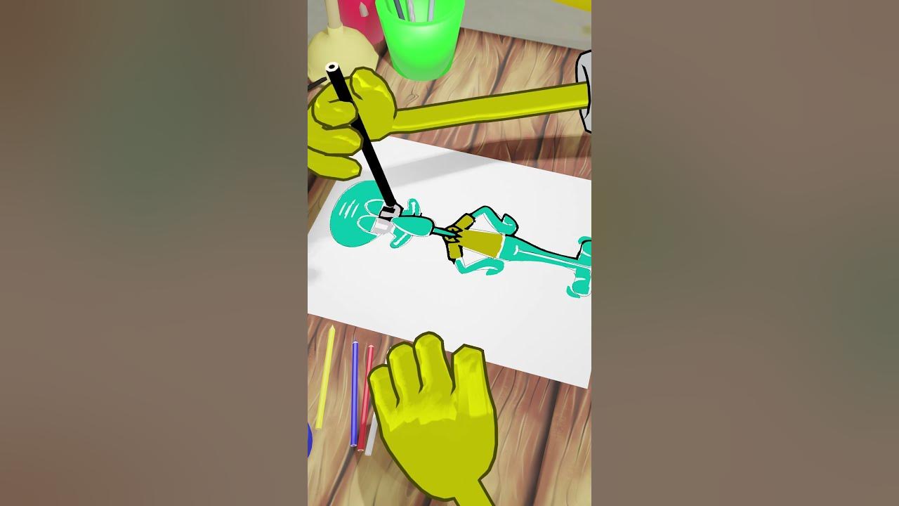 Watch SpongeBob Transform Squidward into a Masterpiece with his Coloring Pencils - YouTube