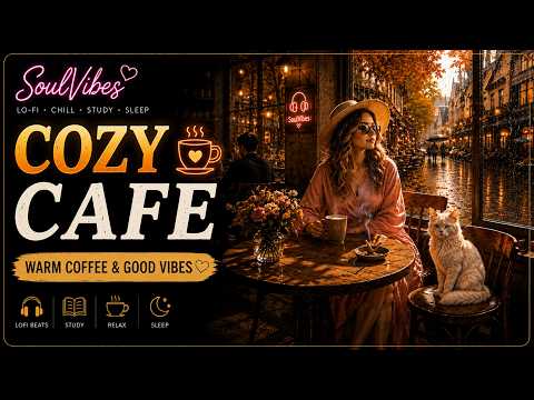 Rainy Autumn Café ☕ Cozy Lofi Beats for Study, Relax & Focus | SoulVibes