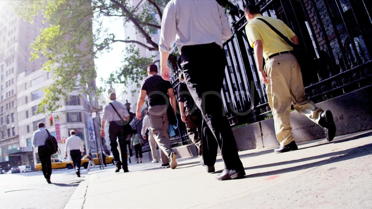 People Walking On Busy City Streets. Stock Footage - YouTube