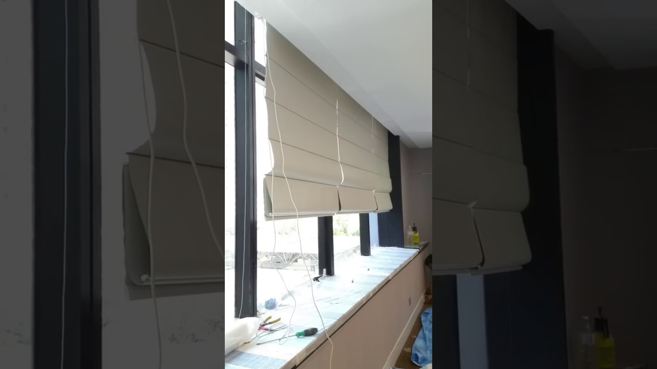 motorized roman blinds - YouTube