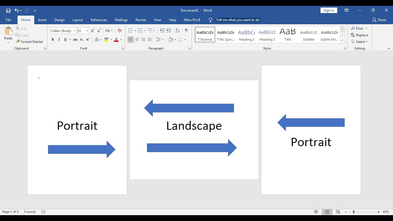 Cara Merubah Halaman Menjadi Landscape/ Portrait pada MS. Word - YouTube