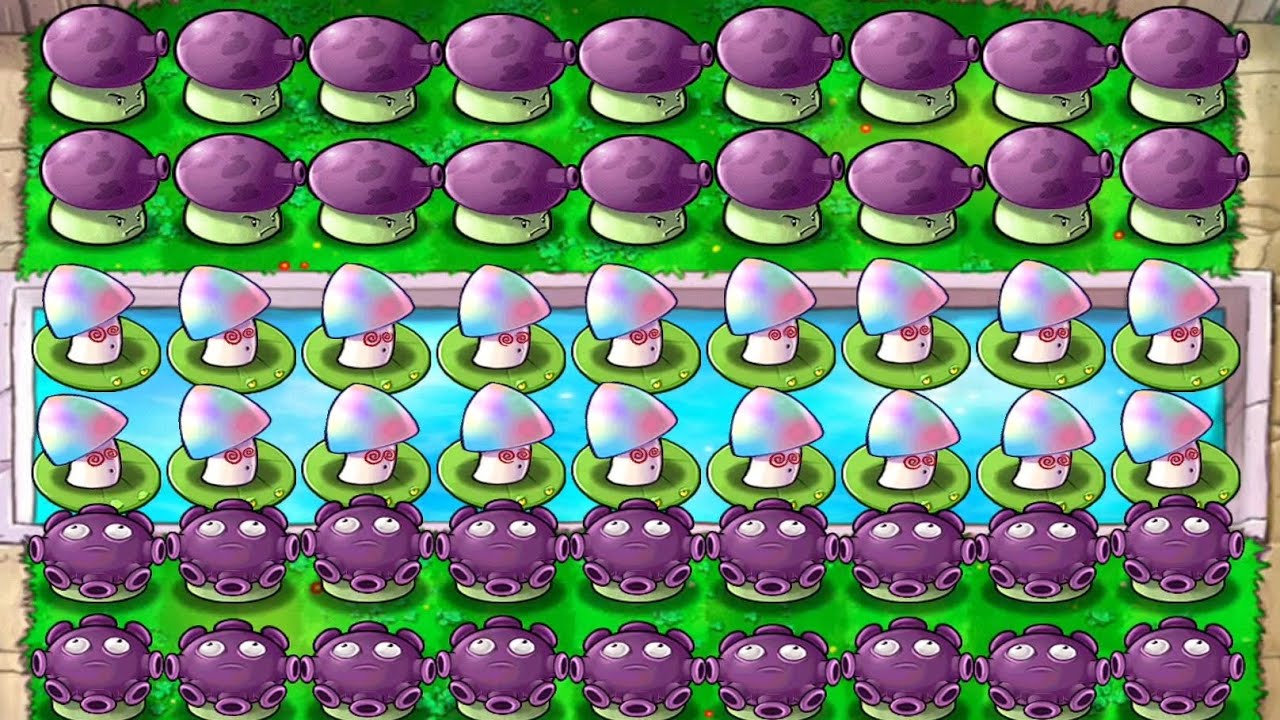 All shrooms combo | plants vs zombies #pvz - YouTube