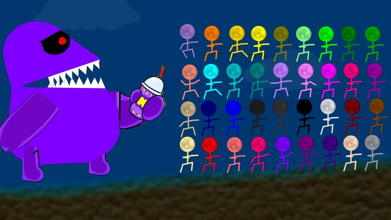 Escape The Grimace Shake - Survival Stickman Race in Algodoo - YouTube