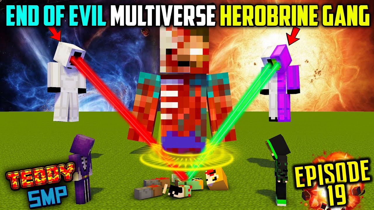 😤END OF EVIL MULTIVERSE HEROBRINE GANG - BATTLE OF COSMIC PORTAL IN ...