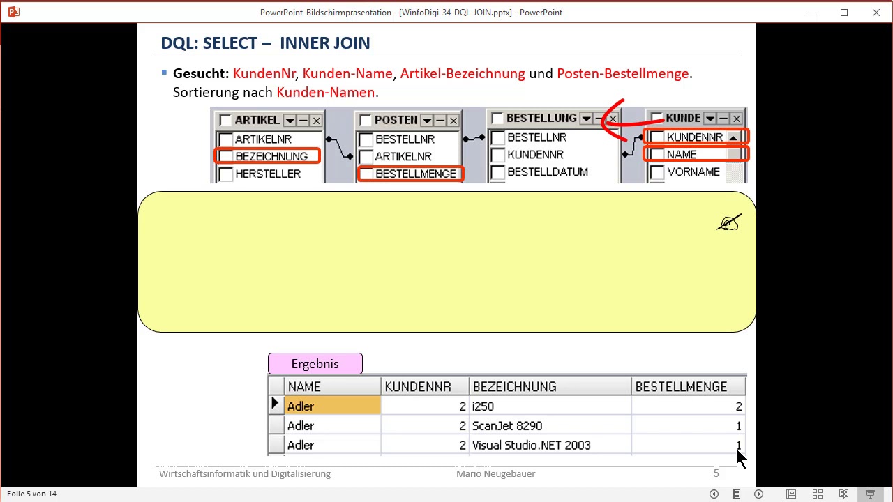 DQL: SQL-JOIN-Aufgaben - YouTube