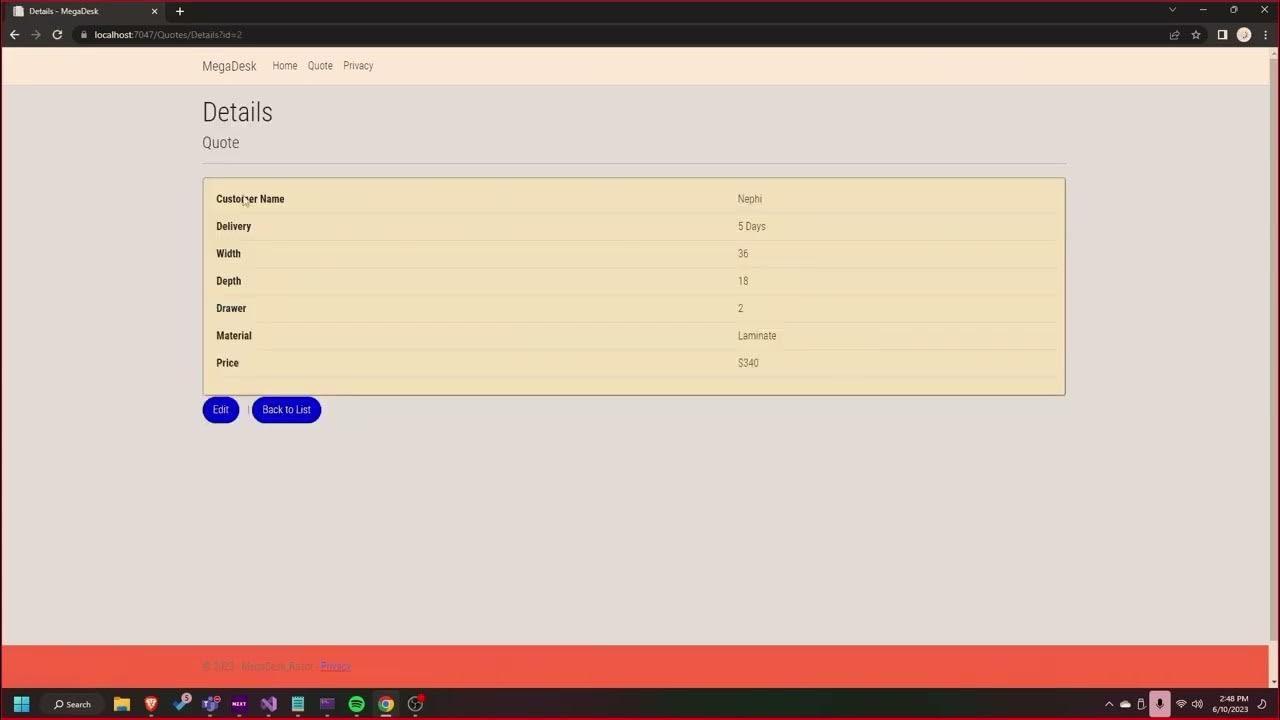 CSE 325 | MegaDesk Razor Page - YouTube