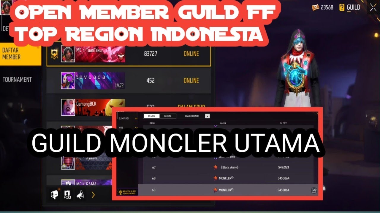 open member guild ff top region Indonesia terbaru - YouTube