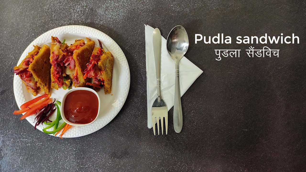 Pudla Sandwhich Recipe | Famous Mumbai Street Food Pudla Sandwich ...