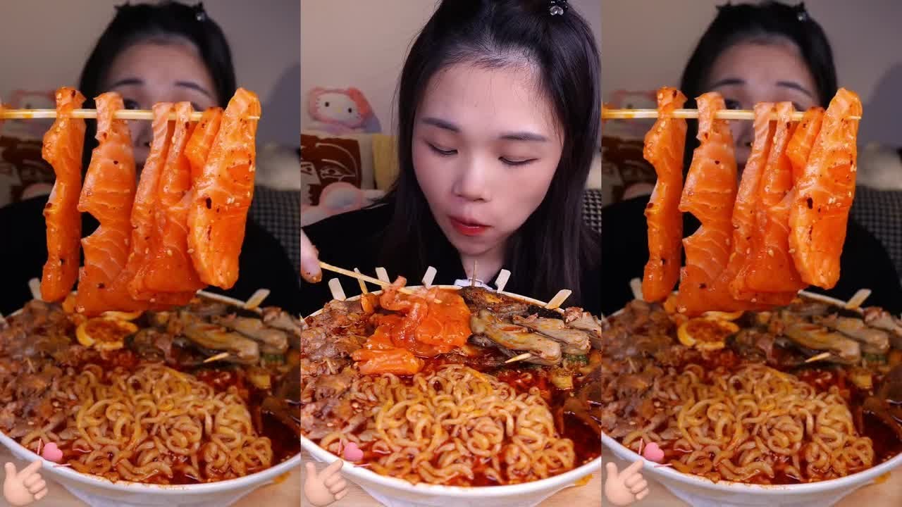 MUKBANG | SPICY NOODLES | SPICY CHICKEN PORK | EATING CHALLENGE - YouTube