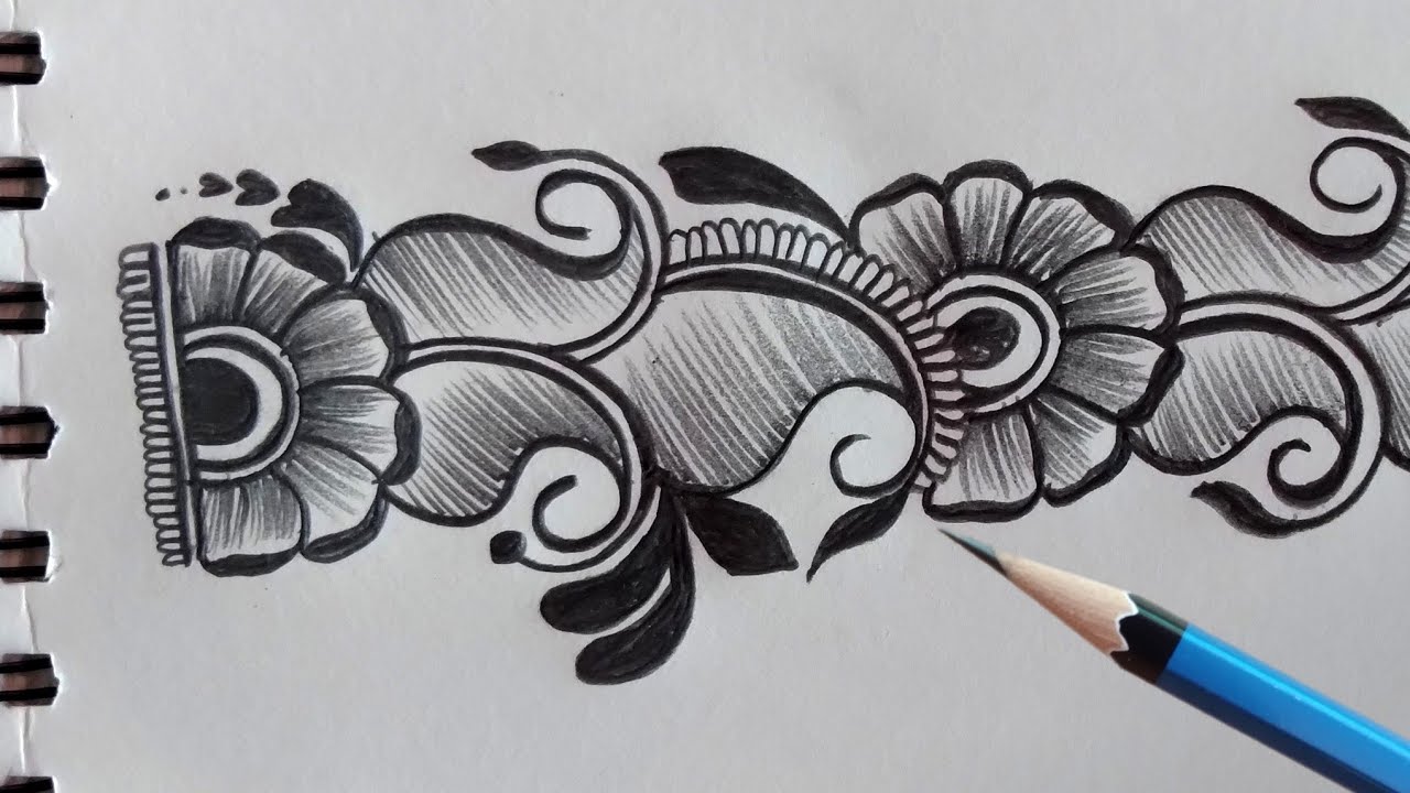 Mehndi Design Pencil Drawing for Beginners | Mehndi Design Practice ...
