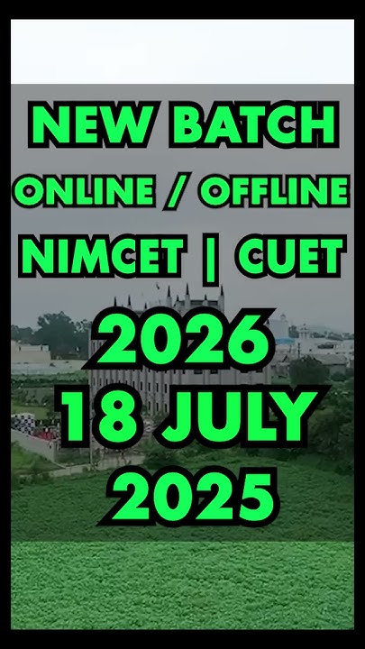 NEW BATCH FOR NIMCET 2026 | CUET 2026 India’s No. 1 Institute for NIMCET CUET All India MCA ...