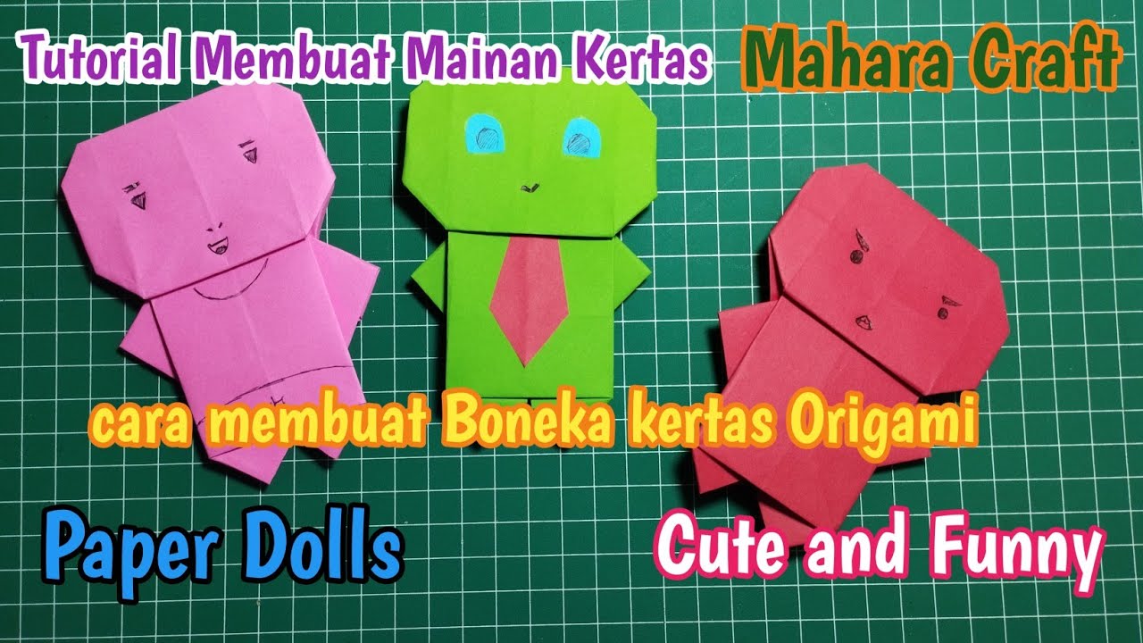 Mainan Kertas - Cara Membuat Bentuk Boneka Origami - YouTube