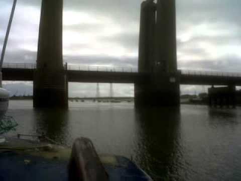 Approaching the kings ferry bridge by boat - YouTube