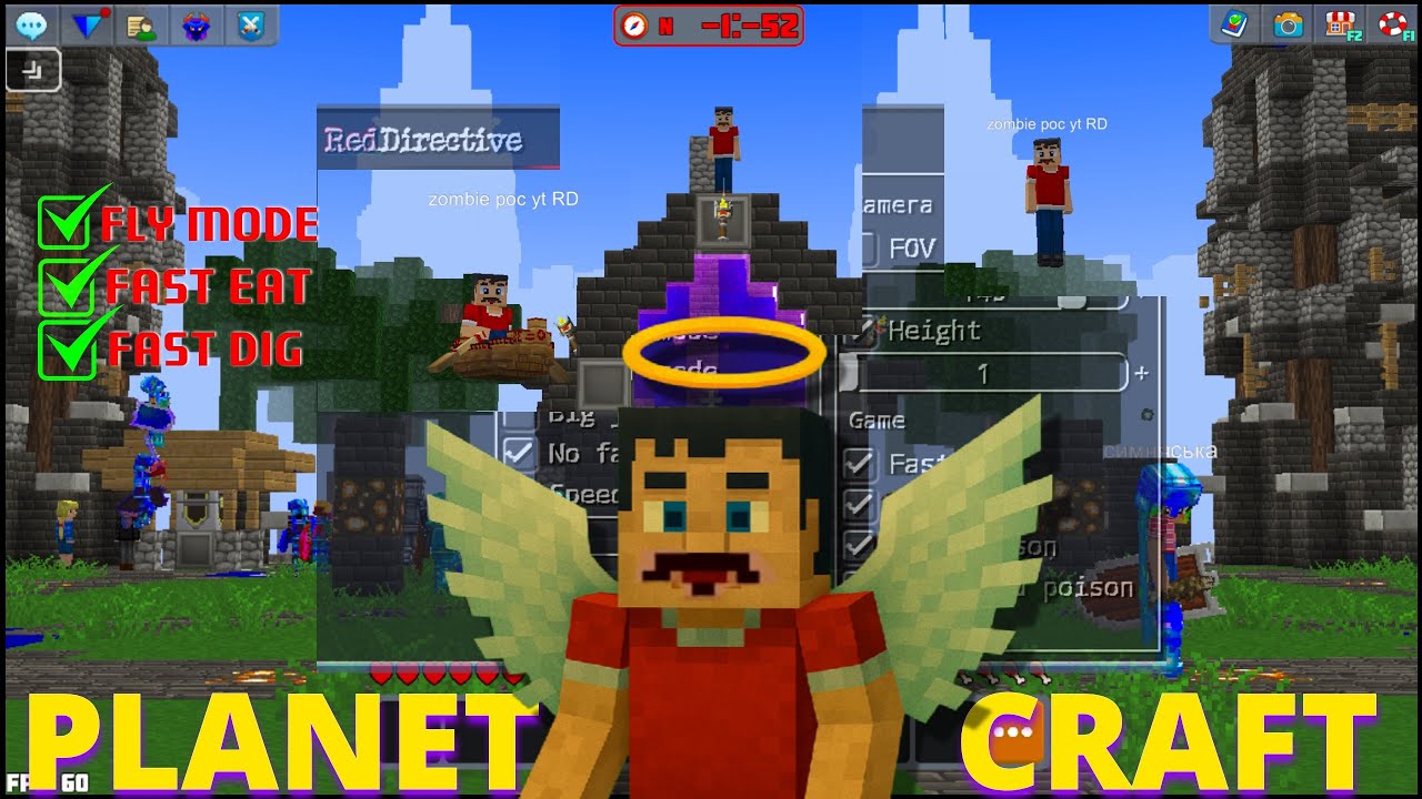 PLANET CRAFT MOD MENU FULL REVIEW🤯 ft. @RedDirectiveYT planet of cubes ...