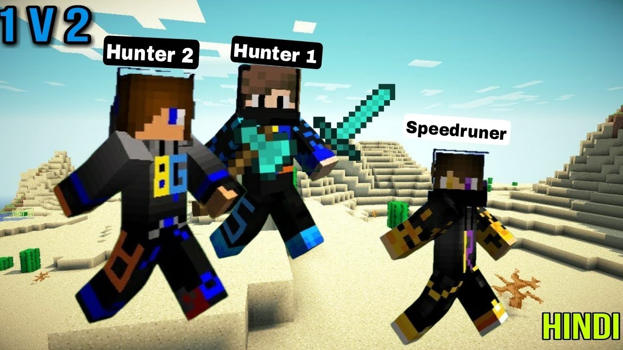Minecraft speedruner vs 2 hunter - YouTube