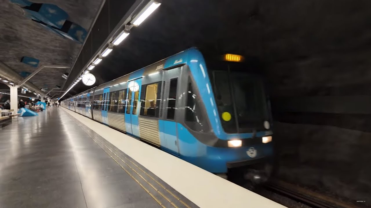 Sweden, Stockholm, subway ride from Solna strand to Rissne - YouTube