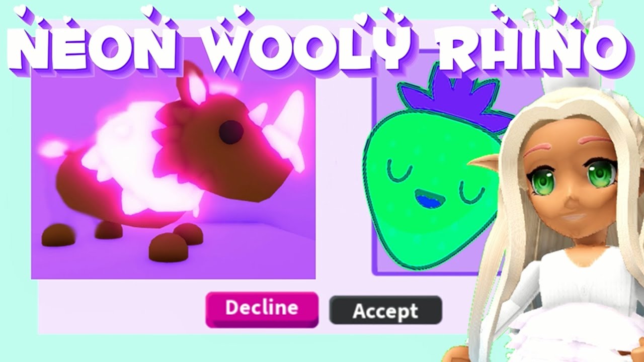️🎅🏻 🎄 Trading NEON Wooly Rhino in Adopt Me! - YouTube