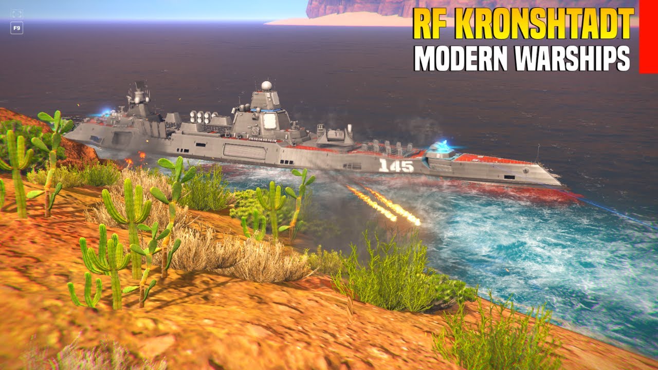 COBAIN KAPAL BARU RF Kronshtadt MODERN WARSHIPS!!, Suara Railgun nya ...