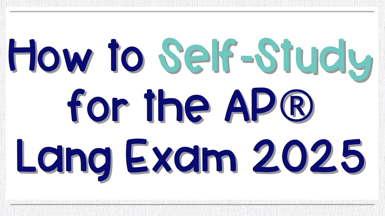 How to Self-Study for the AP Lang Exam - YouTube
