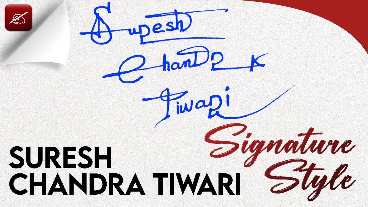 ️ Suresh Chandra Tiwari Name Signature Design - S Signature Style - How ...