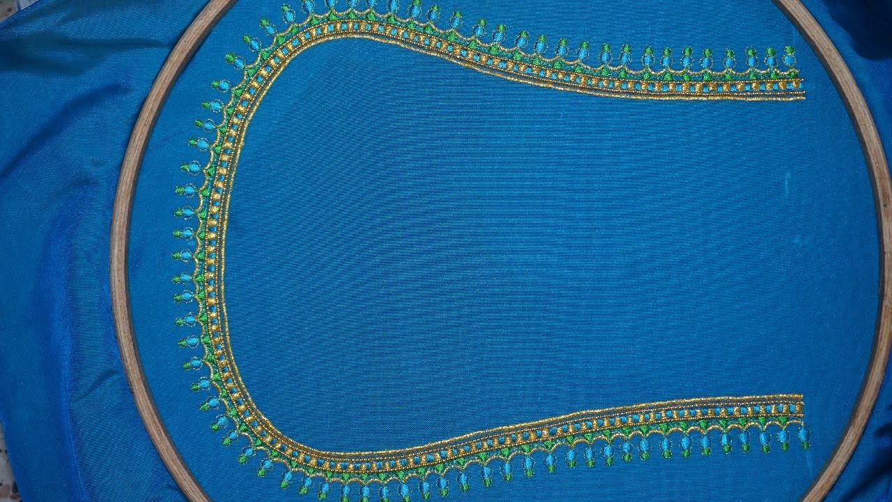 BLOUSE BACK EMROIDERY DESIGN MAKING BY MACHINE||AARI WORK||CVR GURU ...