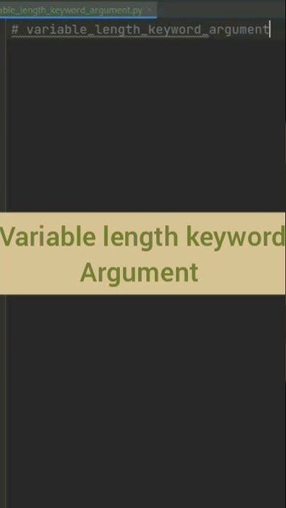 python variable length keyword argument #viral #python #programming - YouTube