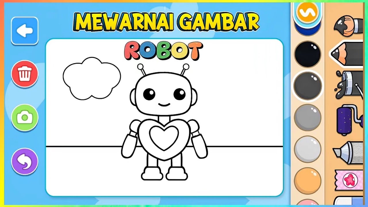 MEWARNAI GAMBAR ROBOT - YouTube