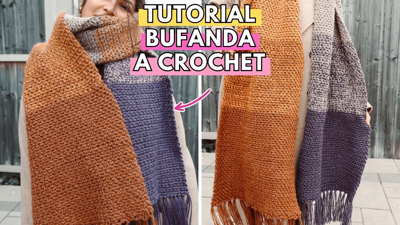 Como Tejer Una Bufanda A Crochet - Tutorial Para Principiantes - YouTube