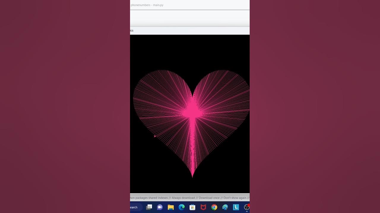 Heart Shape Pattern Turtle Graphics Design Using Python 🤔 Coding Python Turtle Programming