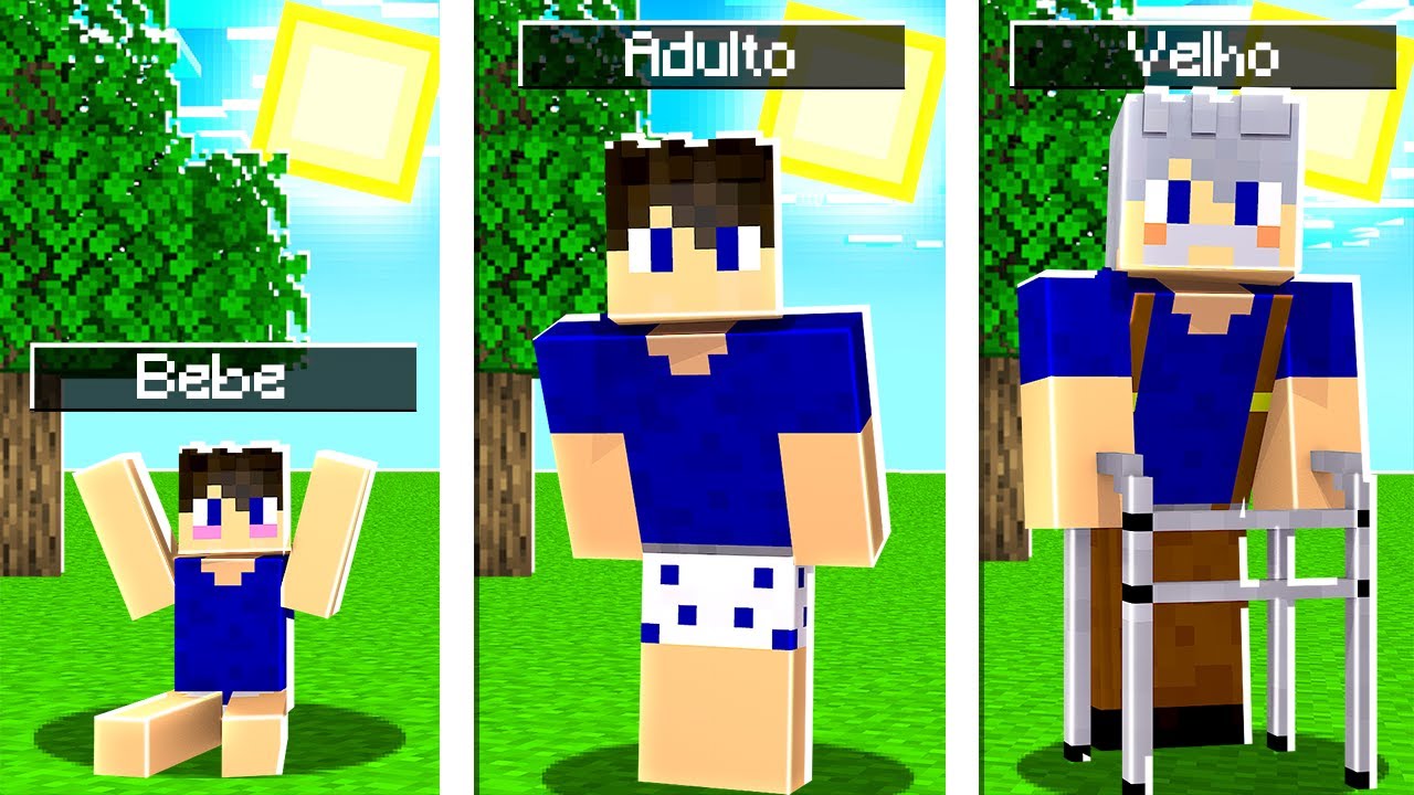 FASES DA VIDA REPRESENTADAS NO MINECRAFT - YouTube