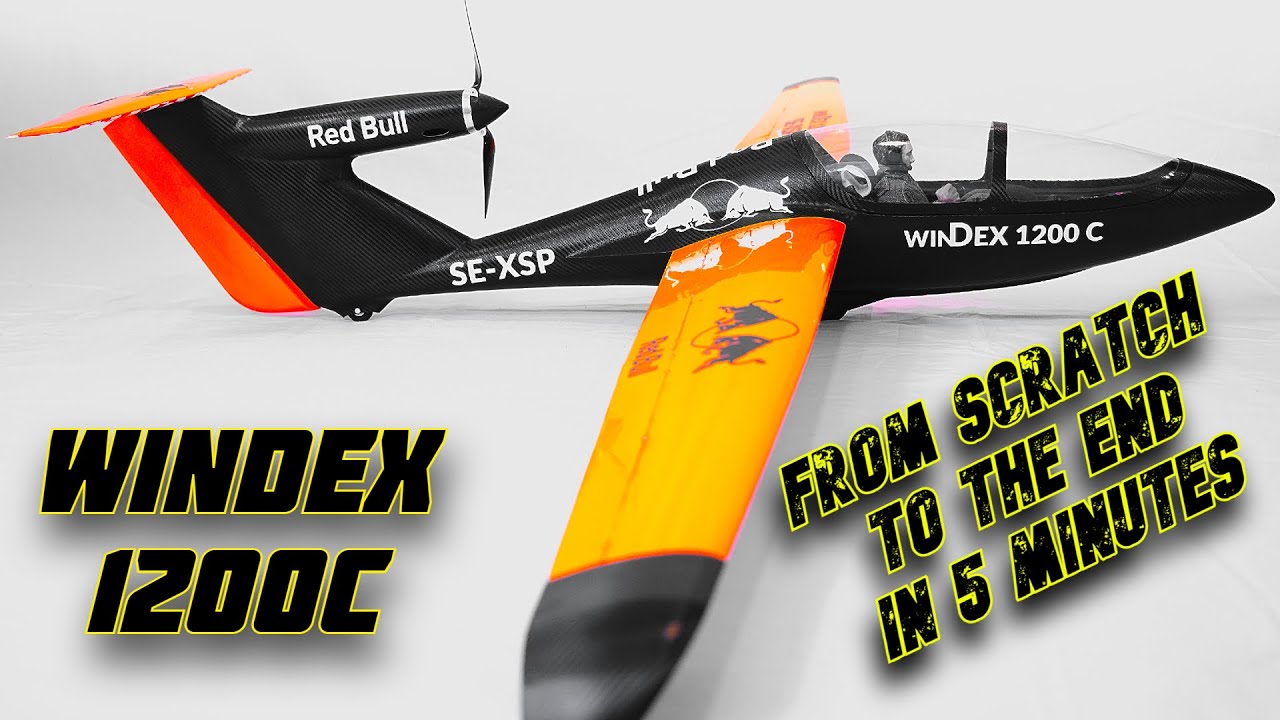 Windex 1200c From Scratch to the end in 5 minutes. RC glider building ...