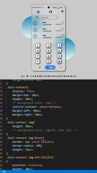 Mobile Dialing Page In Html And Css Codinglover Coding Shorts Viral Trending Song