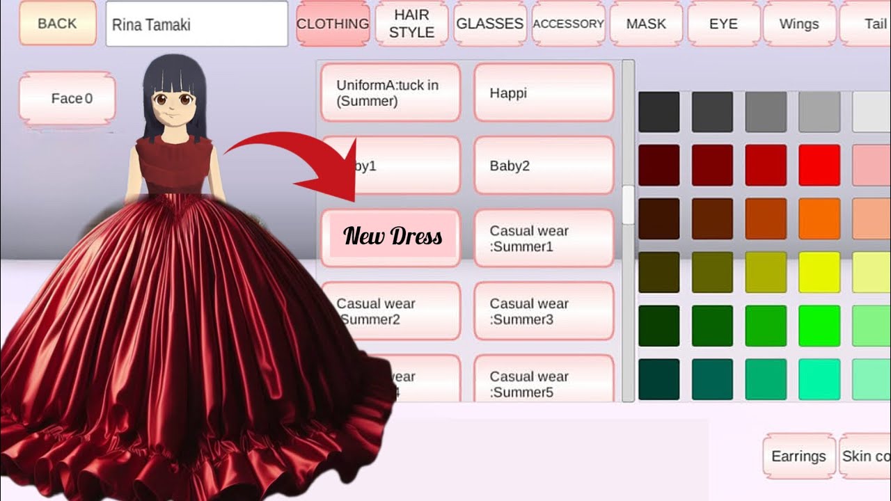 Mio Aida New Princess Ball Gown 🤩 Easy Tutorial | Sakura School Simulator #gaming #sakura #dress ...