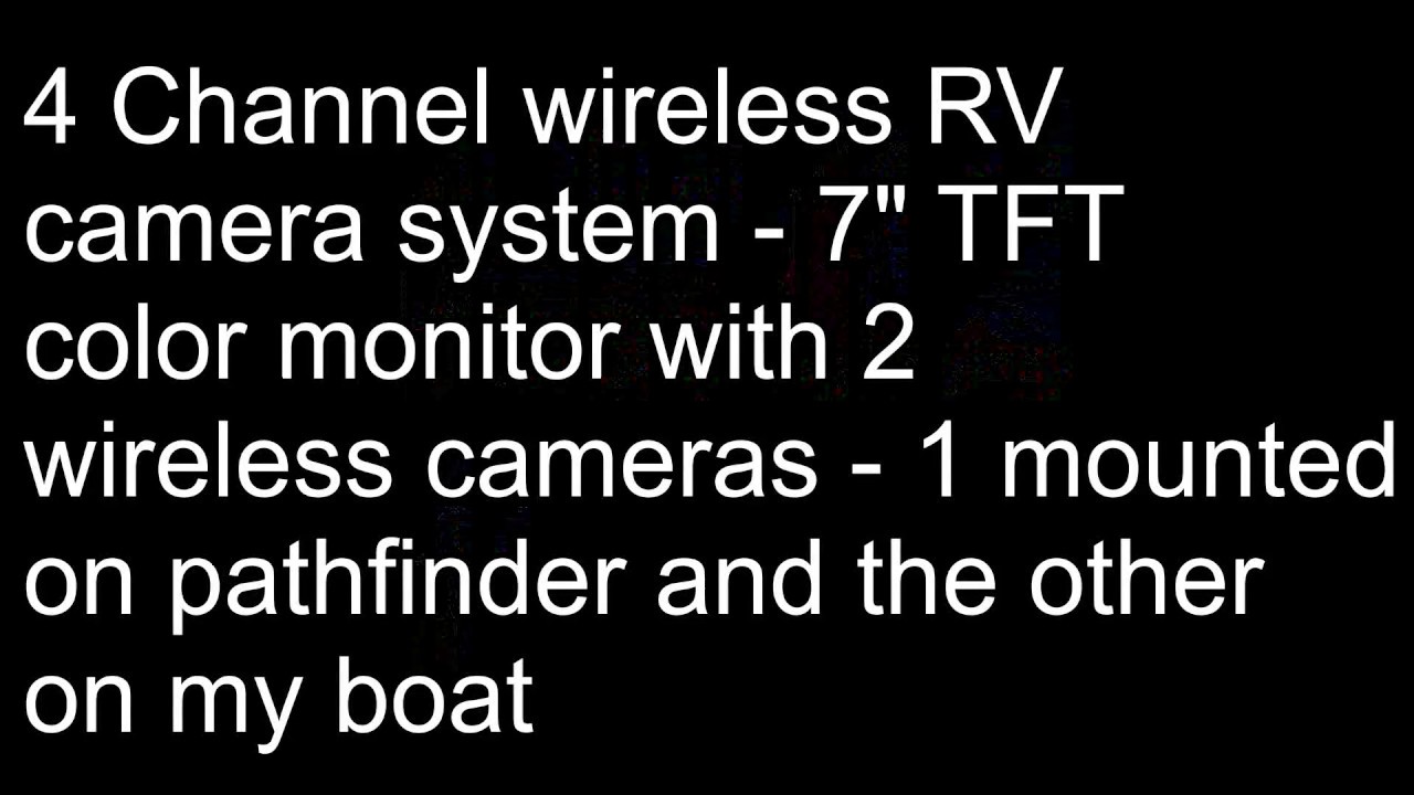 Boat trailer towing rear view wireless cameras system - 7" color TFT ...