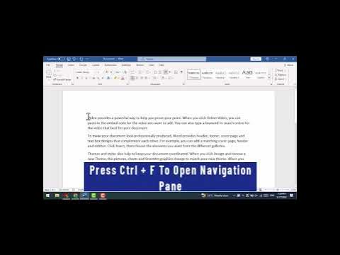How To Open Navigation Pane in MS Word With Short-Cut Key #Viral # ...