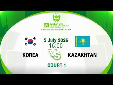 KOR-KAZ l QF l Court 1 l AVC Girls’ U 18 Volleyball championship 2026