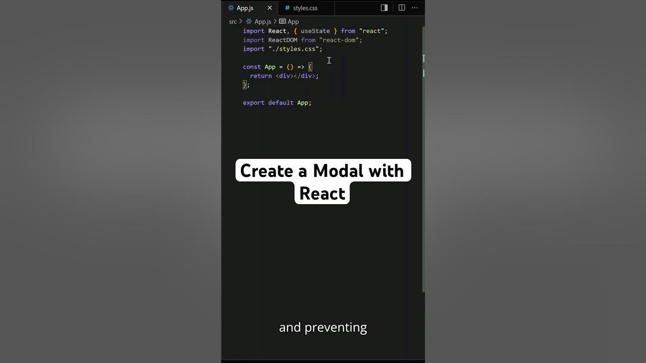 Build a Modal in React under 90 seconds #coding #interview #question #reactjs #modal #frontend ...