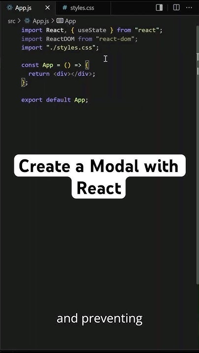 Build a Modal in React under 90 seconds #coding #interview #question #reactjs #modal #frontend ...
