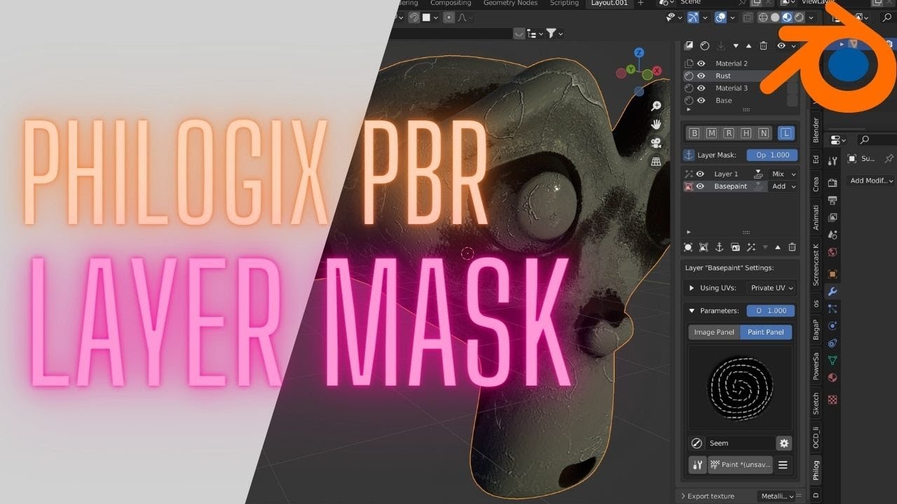 Philogix PBR layer masks part 2 #3dslasher #blender #philogix - YouTube