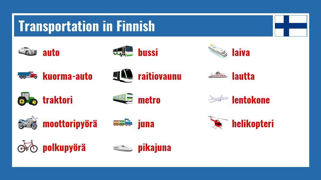 Transportation in Finnish - YouTube