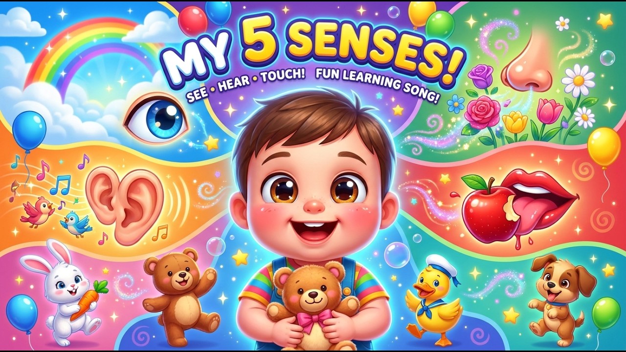 Fun 5 Senses Song 🧸 | Educational Video for Toddlers & Preschoolers ...