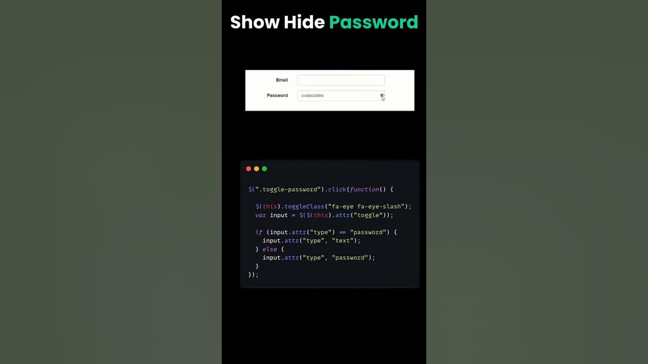 Password Show Hide Using Html Css Coding Learnwebdev Youtube