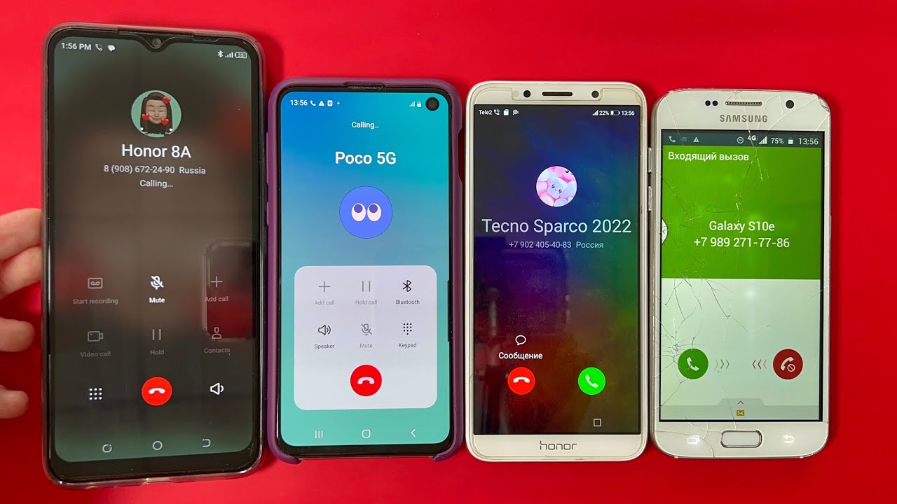 TECNO Spark Go 2022 incoming Call Honor 7A - Samsung S10e / S7 - YouTube