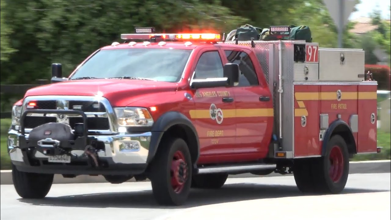 LACoFD Engine 97 & Patrol 97 Responding - YouTube